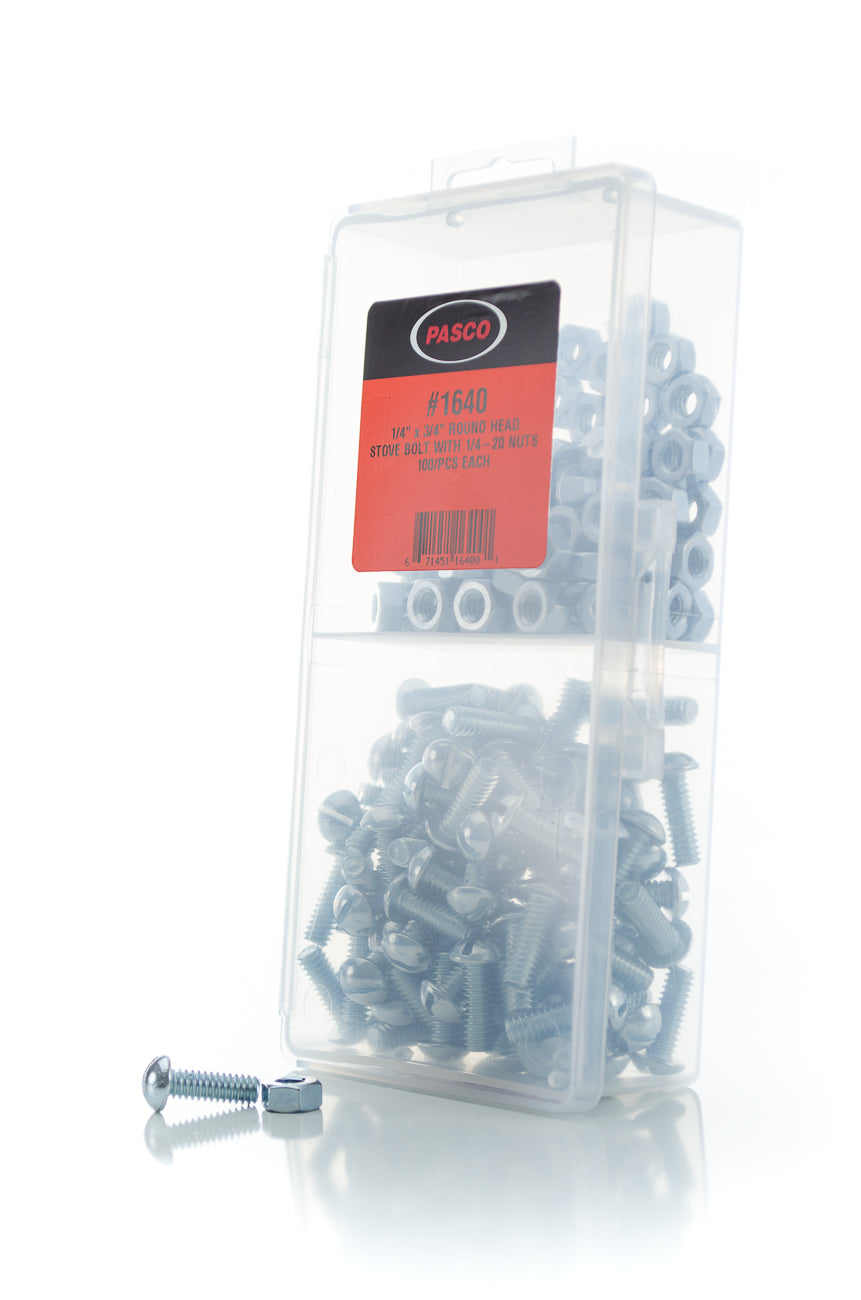Pasco 1640 1/4"-20X3/4"COMBO PAN Head BOLTS W/NUTS – The Faucet Professionals