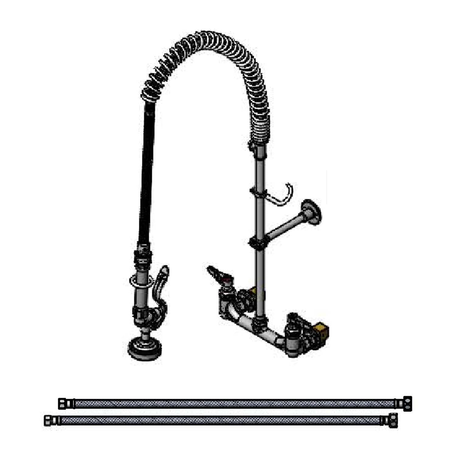T&S Brass B-0133-CRBSTKit EasyInstall Pre-rinse, Spring Action, Cerama ...